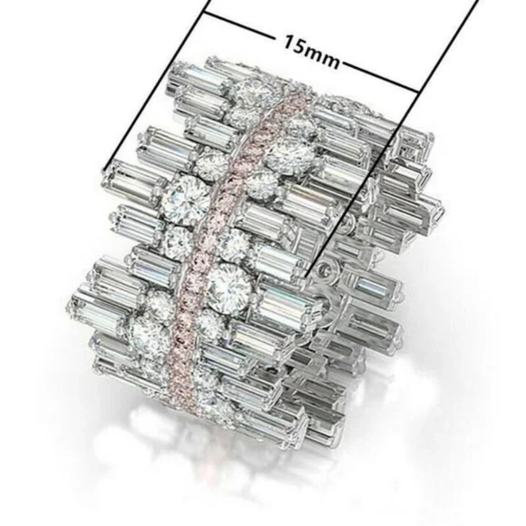 Jewelry | Statement New 84 Ct Sterling Silver Diamond Ring | Poshmark